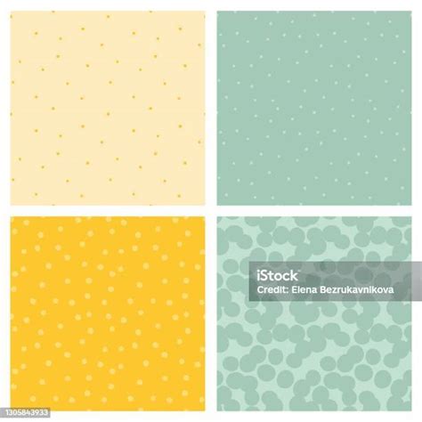 폴카 도트 원활한 패턴 벡터 점선 텍스처 노란색과 녹색 배경에 폴카 점 파스텔 색상 카드 템플릿입니다 0명에 대한 스톡 벡터 아트 및 기타 이미지 Istock