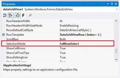 C Datagridview Selectionmode
