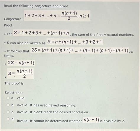 solved read the following conjecture and proof conjecture