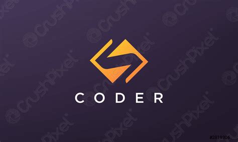 Programming Code Technology Logo In A Simple And Modern Style Stock Vector Crushpixel
