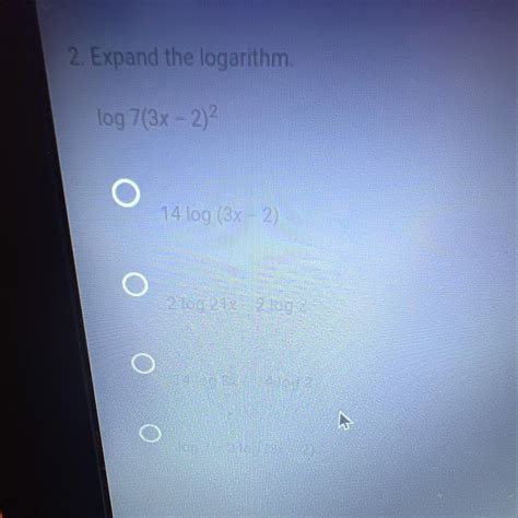 expand the logarithm log7 3x 2 2