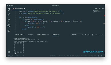 Python Program To Print A Star Hollow Square Pattern Codevscolor