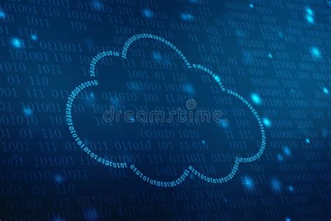Digital Cloud Computing Concept Backgroundcloud Computing Cyber Technology Stock Illustration