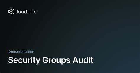 Security Groups Audit Cloudanix