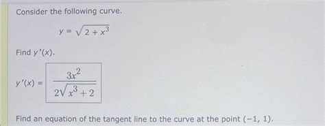 solved consider the following curve y 2 x32find