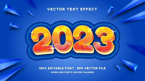 Premium Vector Editable Text Effect Full Color 2023 And New Year Font