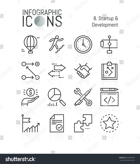 Collection Minimal Thin Line Icons Startup Stock Vector Royalty Free 695394535 Shutterstock