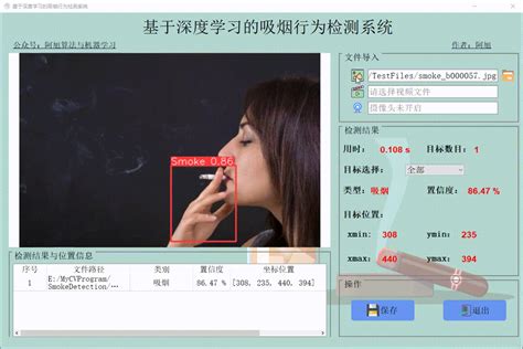基于yolov8深度学习的吸烟 抽烟行为检测系统【python源码 pyqt5界面 数据集 训练代码】目标检测、深度学习实战 人 吸烟监控摄像