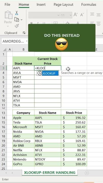 How To Use Xlookup Na Error Handlingexcel Exceltips Exceltricks