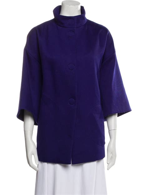 Akris Punto Merino Wool Evening Jacket Blue Jackets Clothing