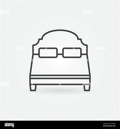 small double bed vector thin line concept icon or design element stock