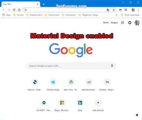Enable Or Disable New Tab Page Material Design UI In Google Chrome Tutorials
