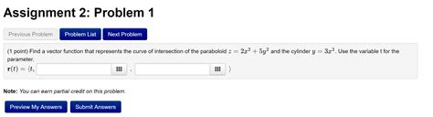 Solved Assignment 2 Problem 1 Previous Problem Problem List