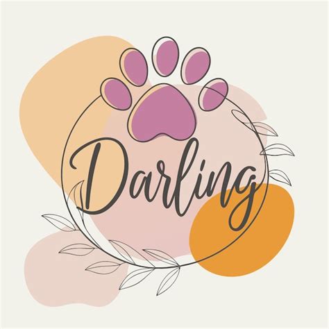 Logo Con El Nombre De Darling Y Que Tenga Patitas Vector Illustration Line Circuit Premium Ai