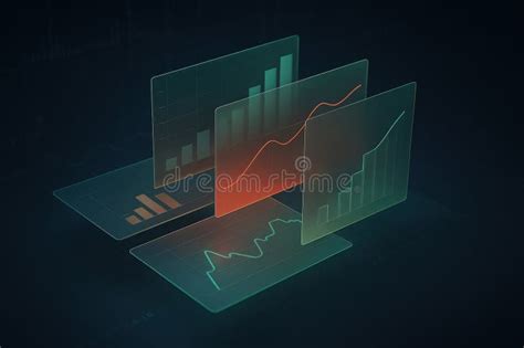 Layered 3d Data Infographic With Charts And Graphs Stock Illustration