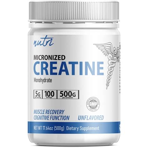 Nutri Creatine Monohydrate Powder Unflavored 500 G Per Container