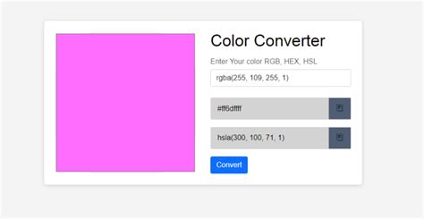 Color Converter App In Vanillajs With Source Code Sourcecodester