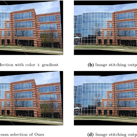 Example Of Optimal Blending Region Selection The White Line In A Is