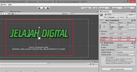 Jelajah Digital Tutorial Unity Membuat Intro