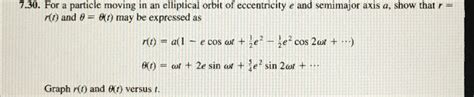 Solved 730 ﻿for A Particle Moving In An Elliptical Orbit