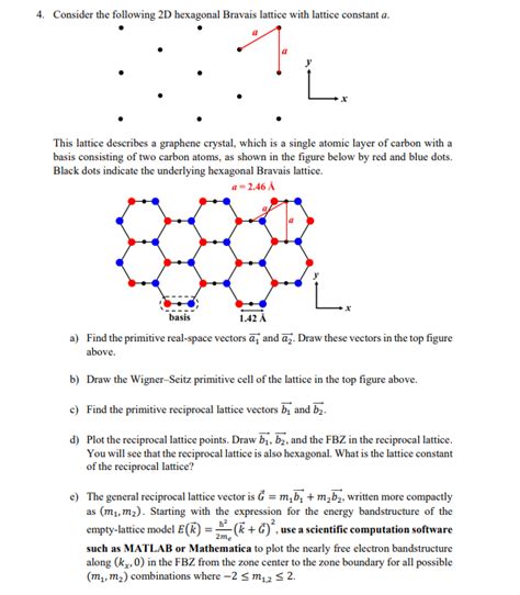 Solved 4 Consider The Following 2d Hexagonal Bravais