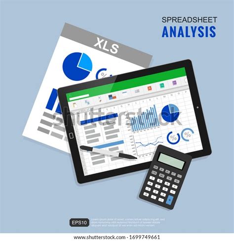 Spreadsheet Analysis Vector Illustration Concept Close Stock Vector Royalty Free 1699749661