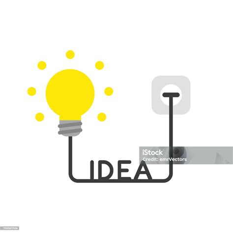 아이디어 케이블 Abd 플러그 콘센트에 연결 빛나는 전구 벡터 아이콘 개념 2차 도형에 대한 스톡 벡터 아트 및 기타 이미지 2차 도형 개념 개발 Istock