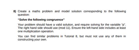Solved 8 Create A Maths Problem And Model Solution
