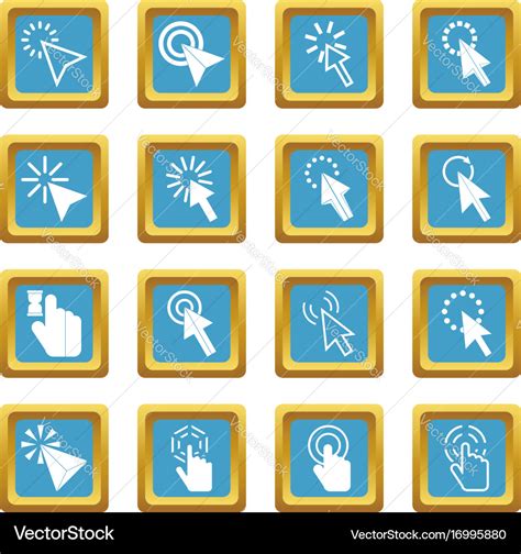 mouse pointer icons azure royalty free vector image