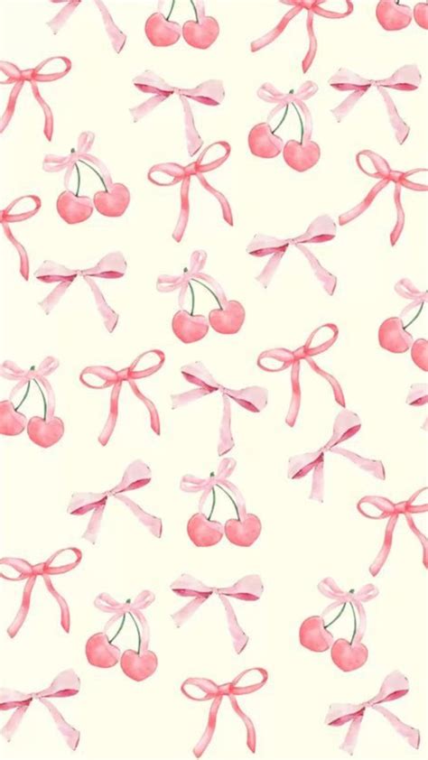 Cherry And Bows Wallpaper