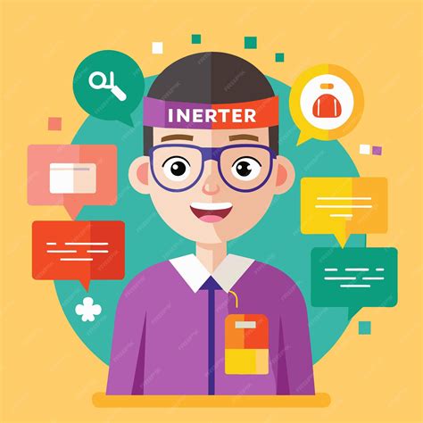 Interpreter Vector Character Flat Style Illustration Premium Ai