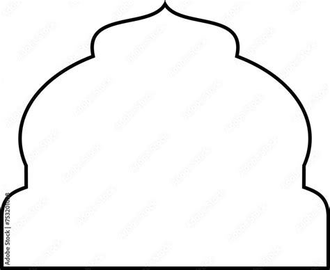 Islamic Dome Design Thin Line Outline Black Silhouettes Design Pictogram Symbol Visual