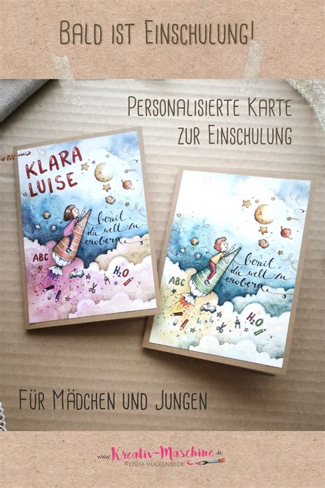 Personalisierte Karte Zur Einschulung Geschenke Schulanfang Kreativ Karten