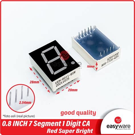 Jual 7 Segment 0 8 INCH CA Super Bright KEM Original LED SEVEN SEGMENT Shopee Indonesia