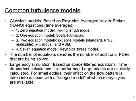 Lecture 10 Turbulence Models Applied Computational Fluid Dynamics