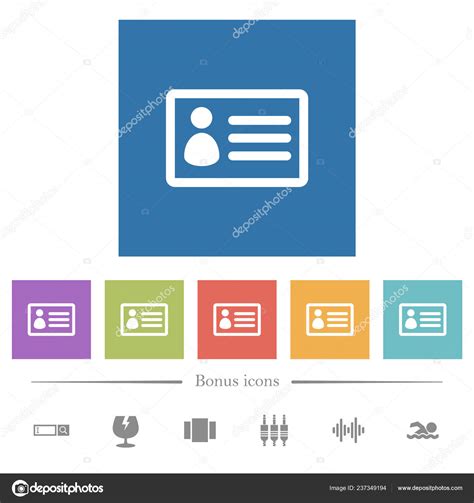 Card Flat White Icons Square Backgrounds Bonus Icons Included Stock Vector By ©renegadehomie