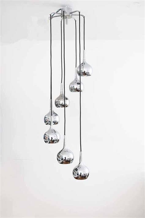 Spage Age Chrome Ball Cascade Ceiling Light By Panton 1970s For Sale