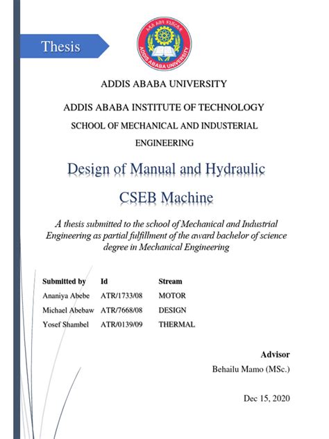 Design Of Manual And Hydraulic Cseb Machine Pdf