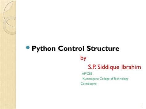 Python Control Structures