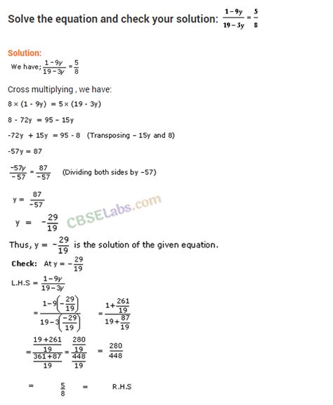 Linear Equations In One Variable Class 8 Extra Questions Maths Chapter 2 Cbse Labs