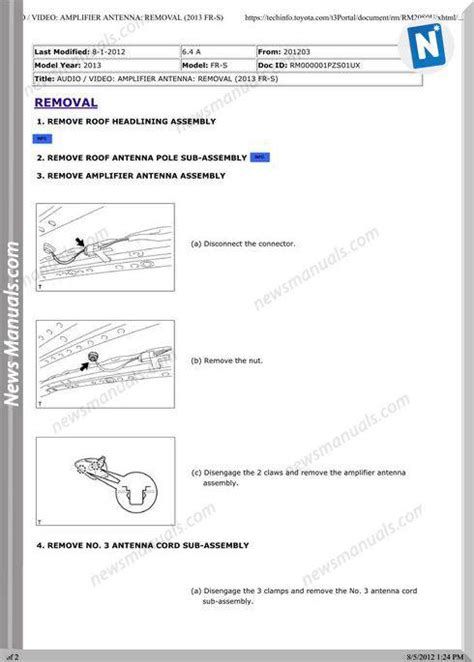 Toyota 2013 Scion Fr S Repair Manual