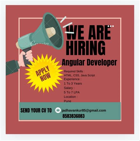 Urgent Requirement For Angular Developer Post Angular Developer
