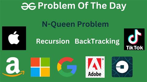 N Queen Problem 30 Aug Potd Problem Of The Day Geeksforgeeks Youtube