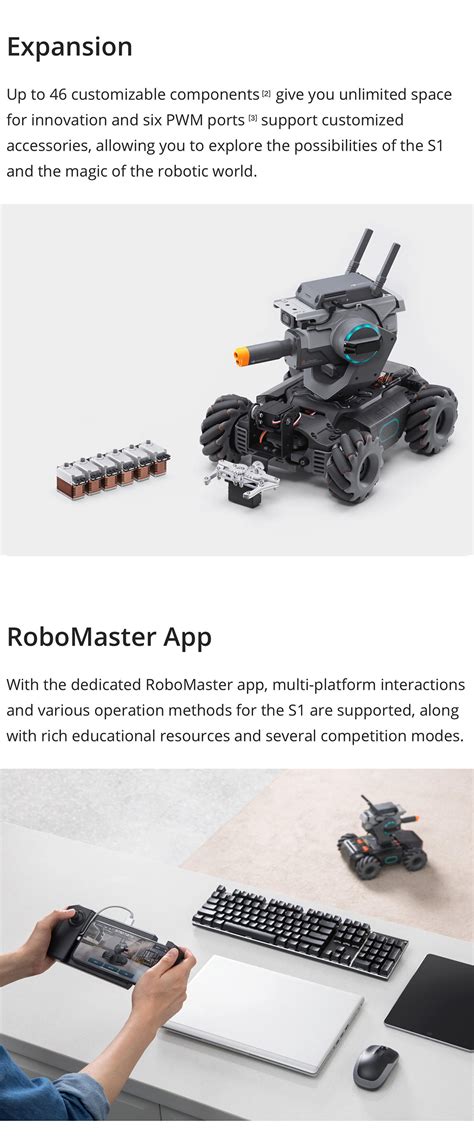 dji robomaster s1 steam diy 4wd brushless hd fpv app control intelligent educational robot with