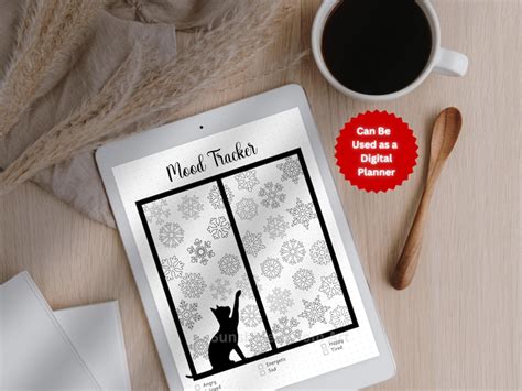 Snowflake Mood Tracker Printable Mood Tracker Daily Mood Tracker Journal Template Rate