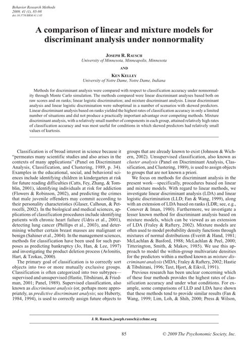 Pdf A Comparison Of Linear And Mixture Models For Discriminant