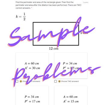 Off Geometry Transformations ENTIRE UNIT Mini Formative Assessments
