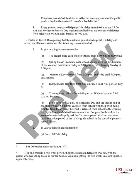 Visitation Guidelines Visitation US Legal Forms