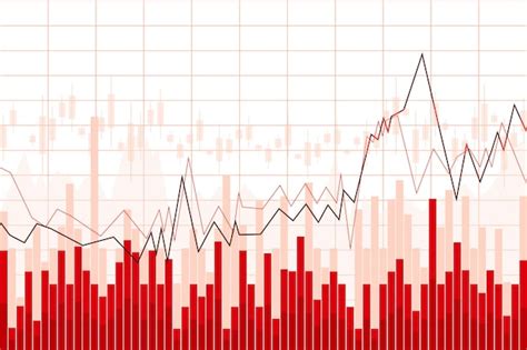Premium Photo White And Red Financial Data Chart Trade Concept
