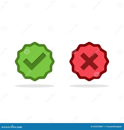 Check And Wrong Marks Tick And Cross Marks Accepted Rejected Approved Disapproved Yes No